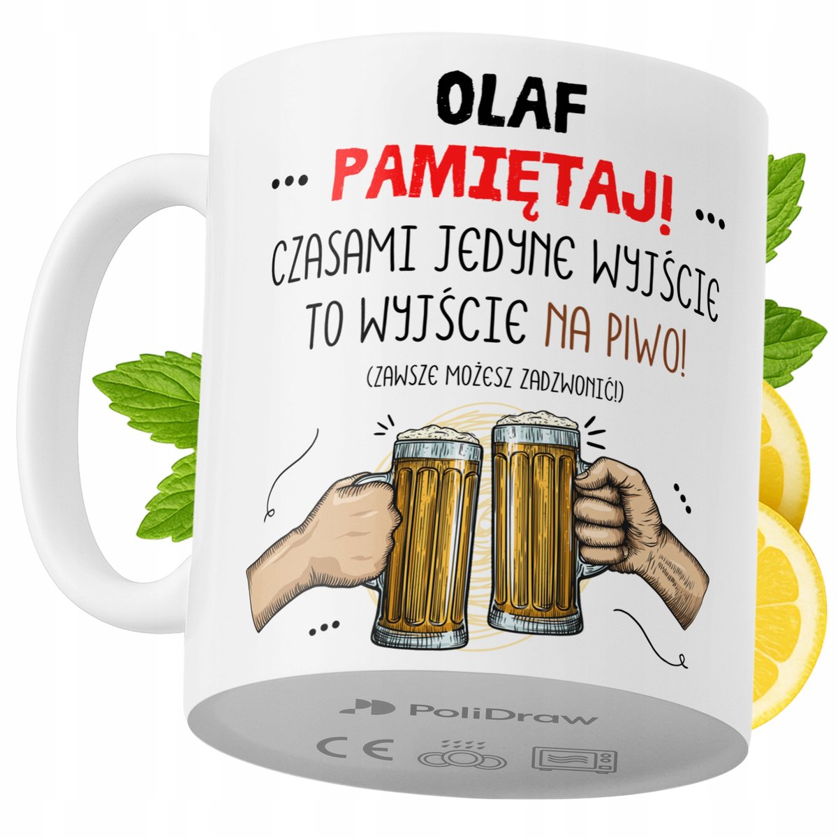 Kubek Dla Olafa na Prezent z Nadrukiem ze Zdjęciem 330 ml PoliDraw ...