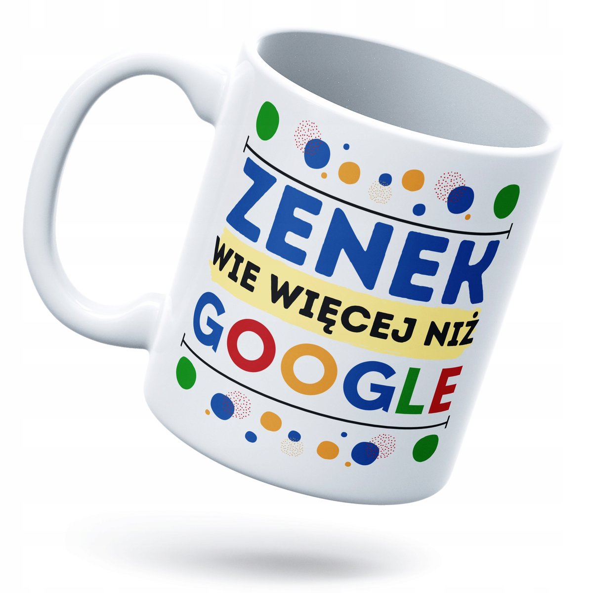 Kubek Dla Zenka Prezent z Dowolnym Trwałym Nadrukiem Zdjęciem Biały ...