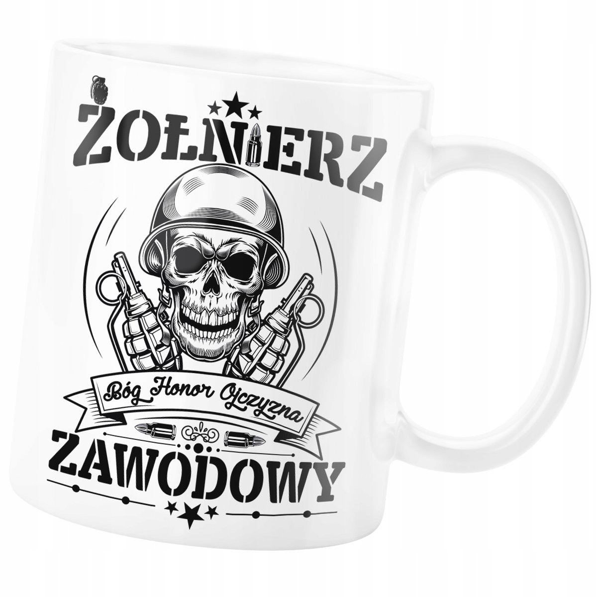 KUBEK DLA ŻOŁNIERZA ZAWODOWEGO BÓG HONOR OJCZYZNA MUREM ...