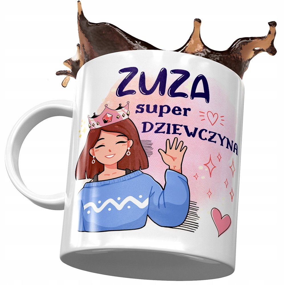 Kubek Dla Zuzy Córki na Dzień Dziecka Prezent z Nadrukiem ze Zdjęciem ...