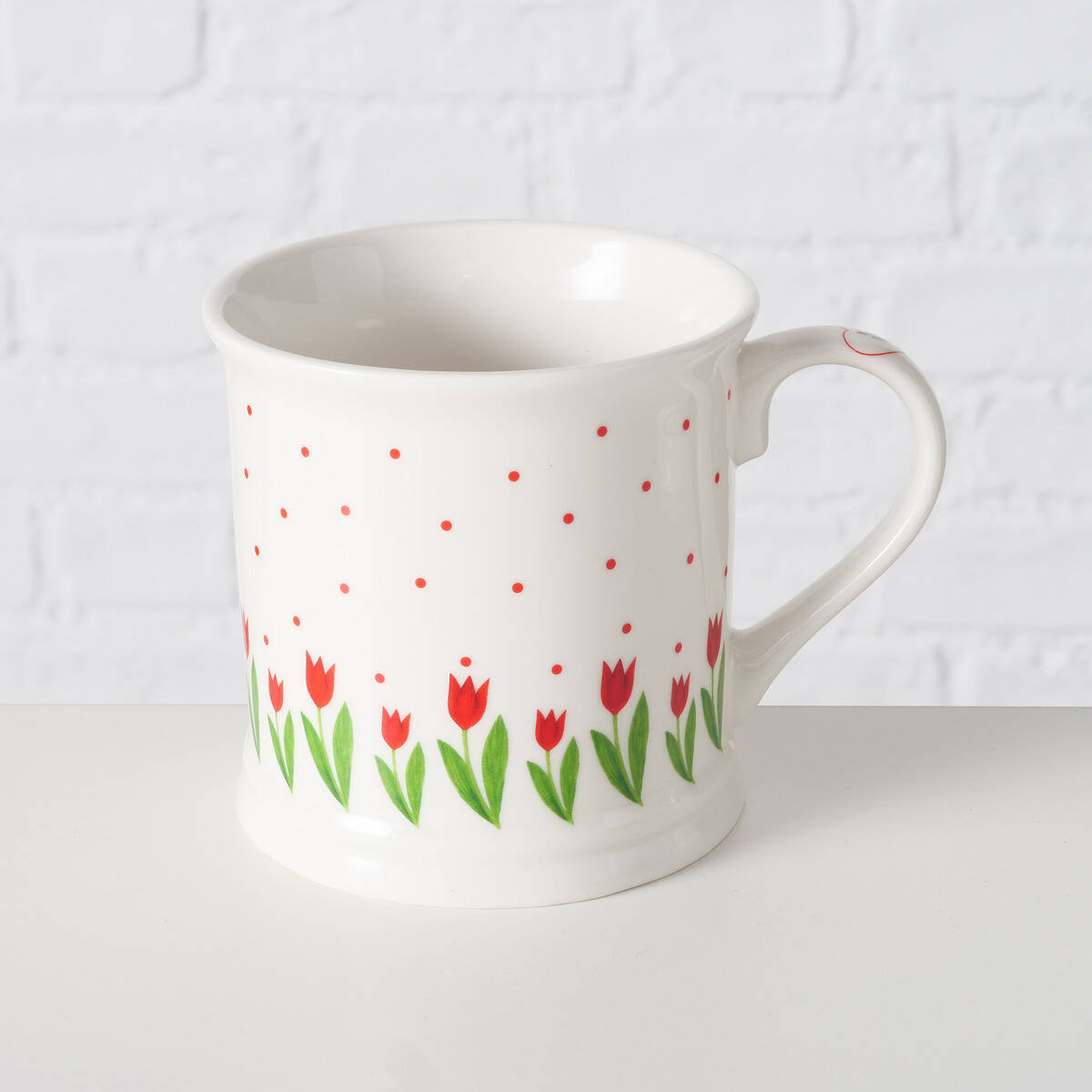 Kubek do kawy i herbaty DANIQUE, wzór w tulipany, 420 ml - Boltze Home ...