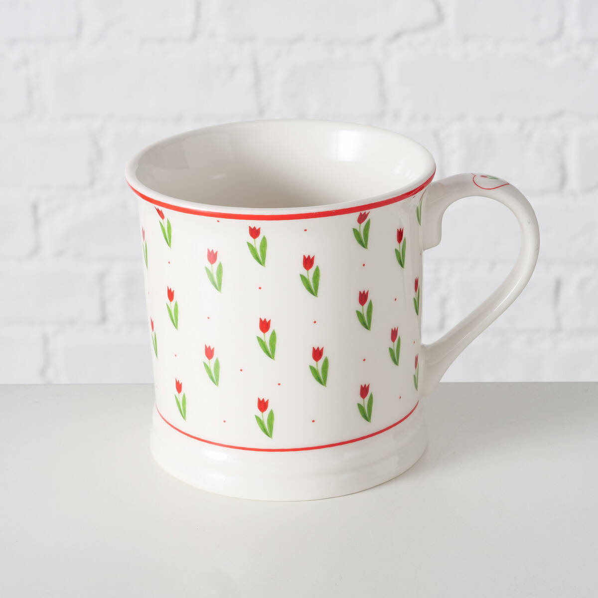 Kubek do kawy i herbaty DANIQUE, wzór w tulipany, 420 ml - Boltze Home ...