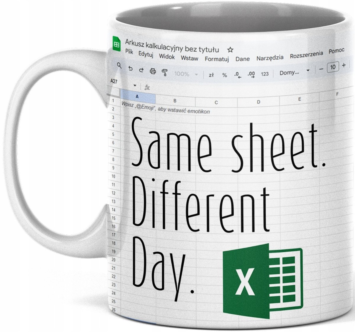 Kubek do pracy biura EXCEL SAME SHEET prezent śmieszny nadruk napis ...