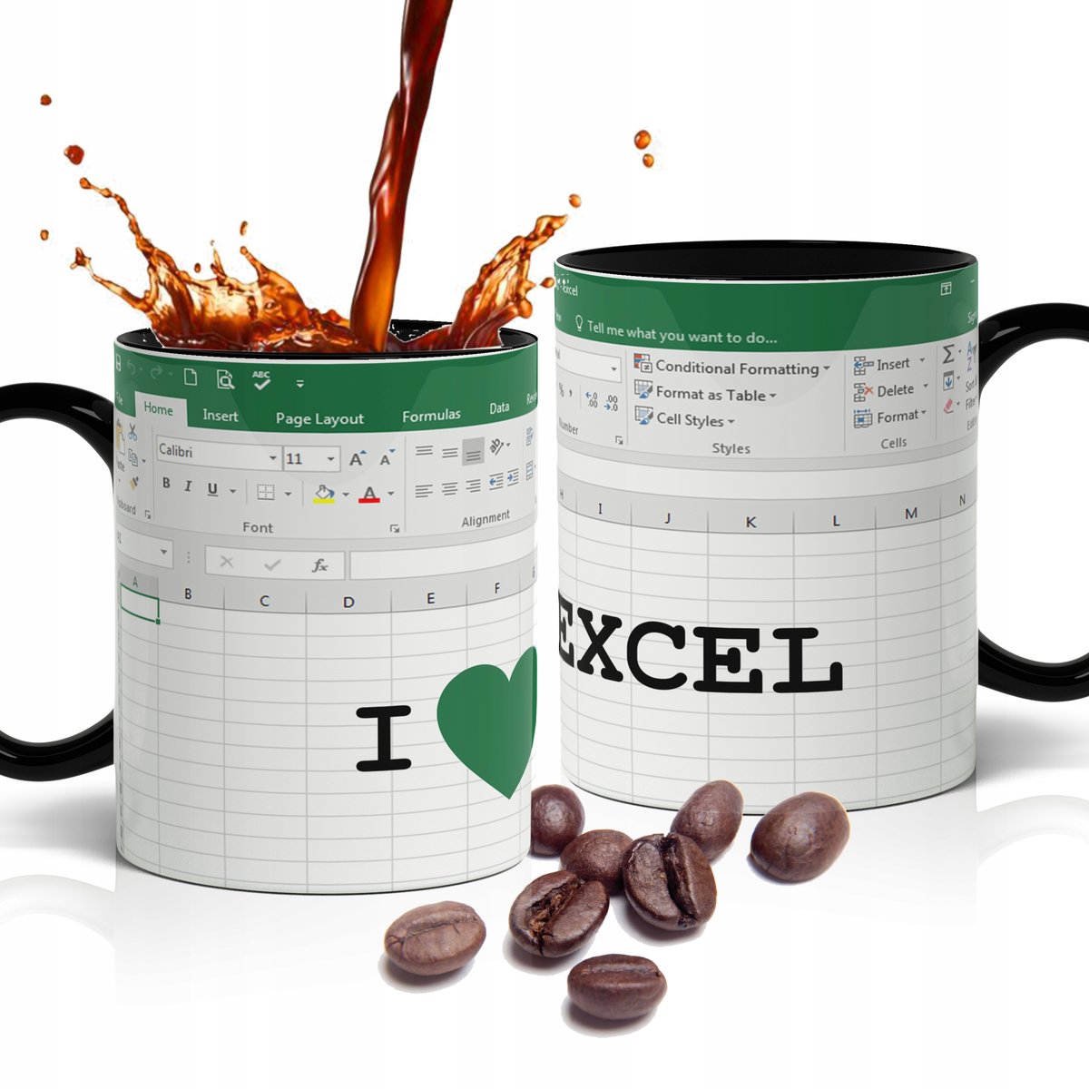 KUBEK DO PRACY Z NADRUKIEM I LOVE EXCELE WZORY - StyleCouture | Sklep ...