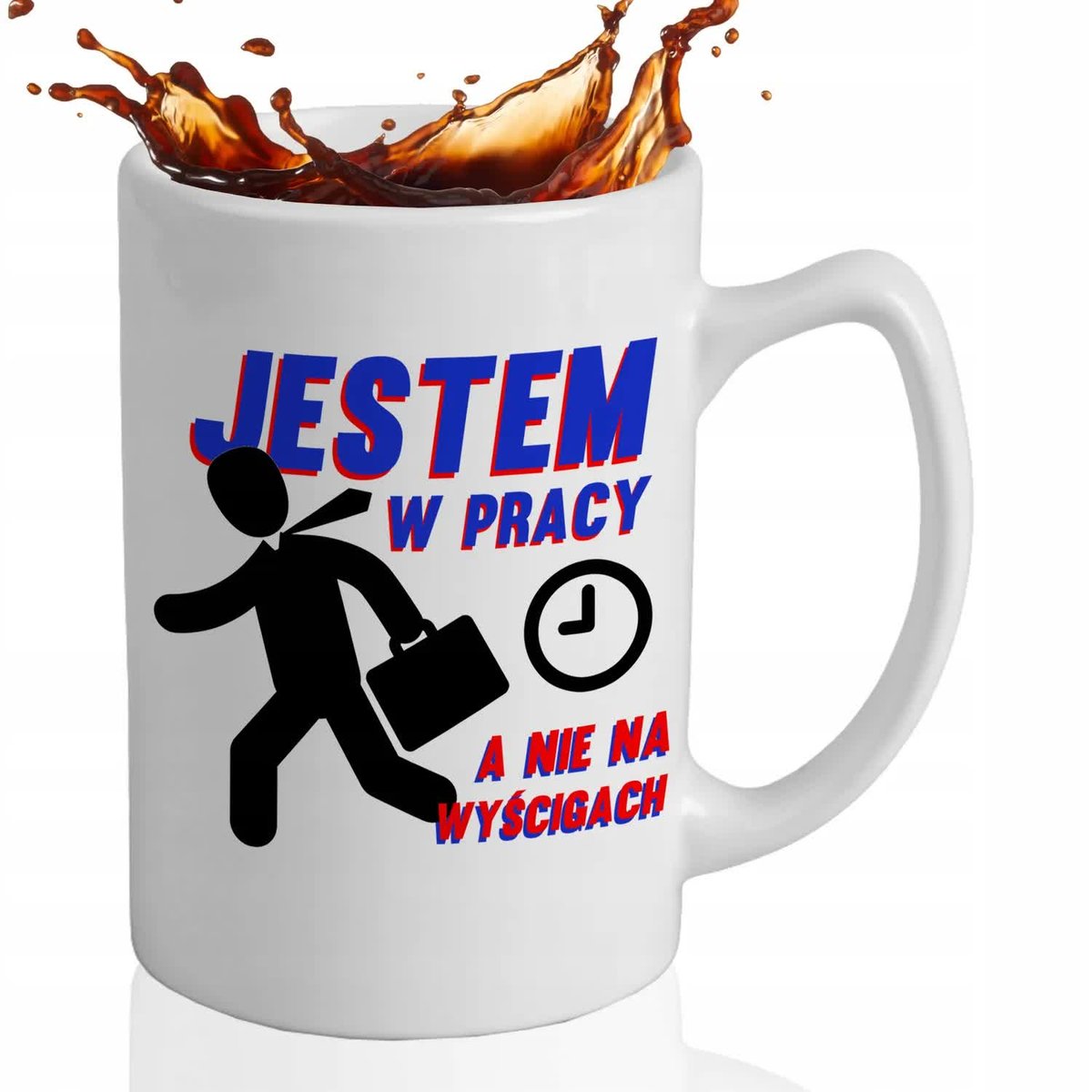 Kubek DUŻY BIAŁY Na Prezent Korpo JESTEM W PRACY NIE NA WYŚCIGACH Wzory - Inna marka | Sklep ...