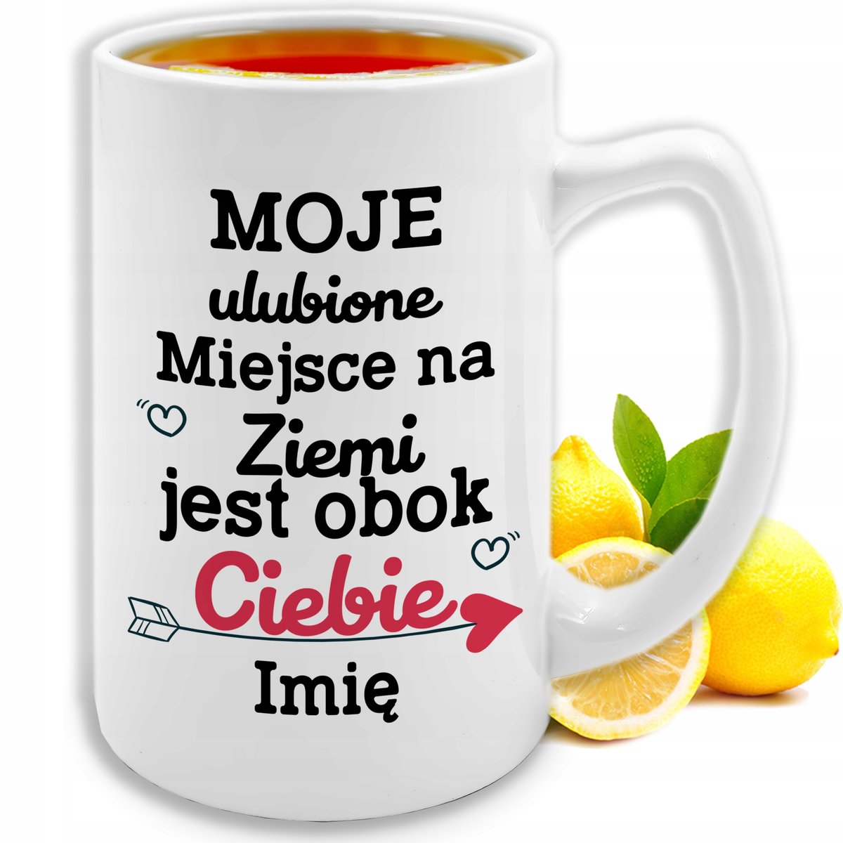 KUBEK DUŻY BIAŁY XXL 413ml Miejsce na Ziemi jest obok CIEBIE Love Wzory - Inna marka | Sklep ...