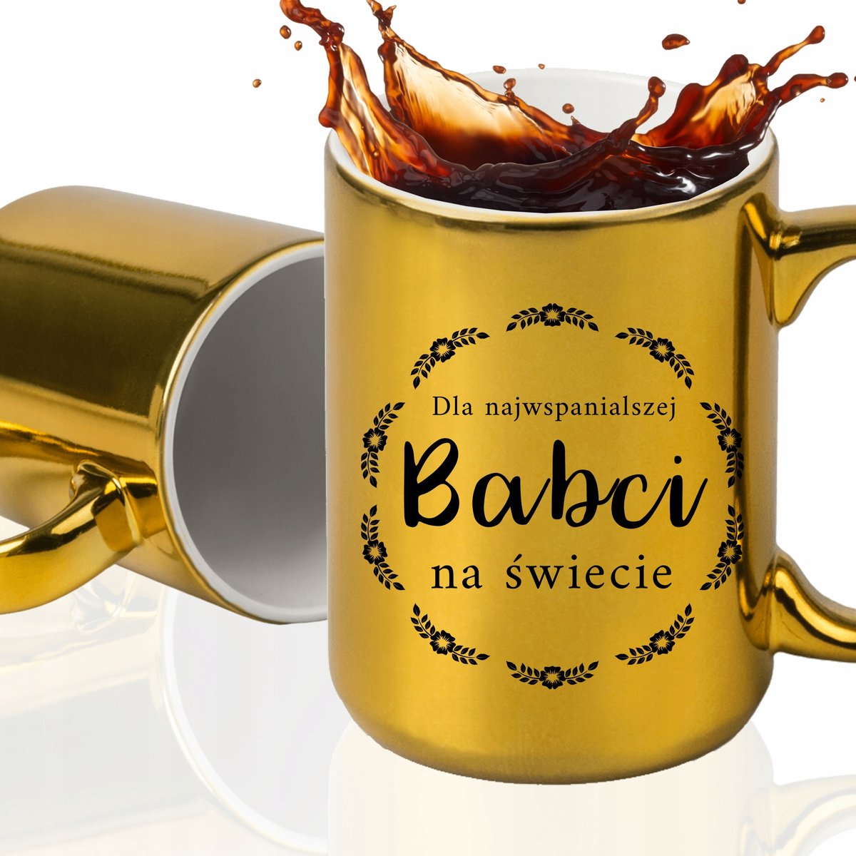 Kubek Duży ZŁOTY Na Prezent Dzień Babci Dziadka NAJWSPANIALSZA BABCIA Wzory - StyleCouture ...