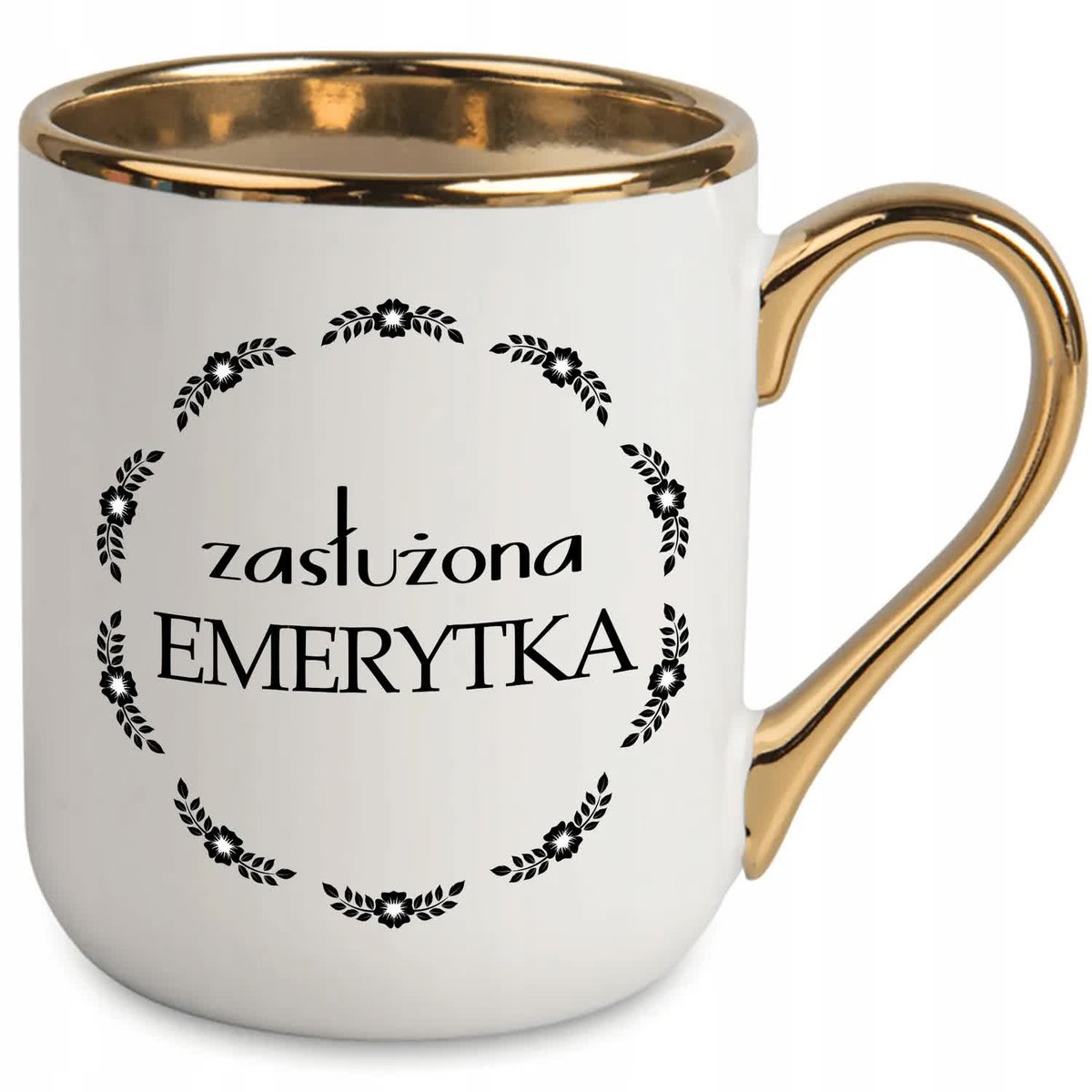 Kubek Elegant Biały Ucho Rant Złoty Prezent dla Zasłużona Emerytura Wzory - Inna marka | Sklep ...