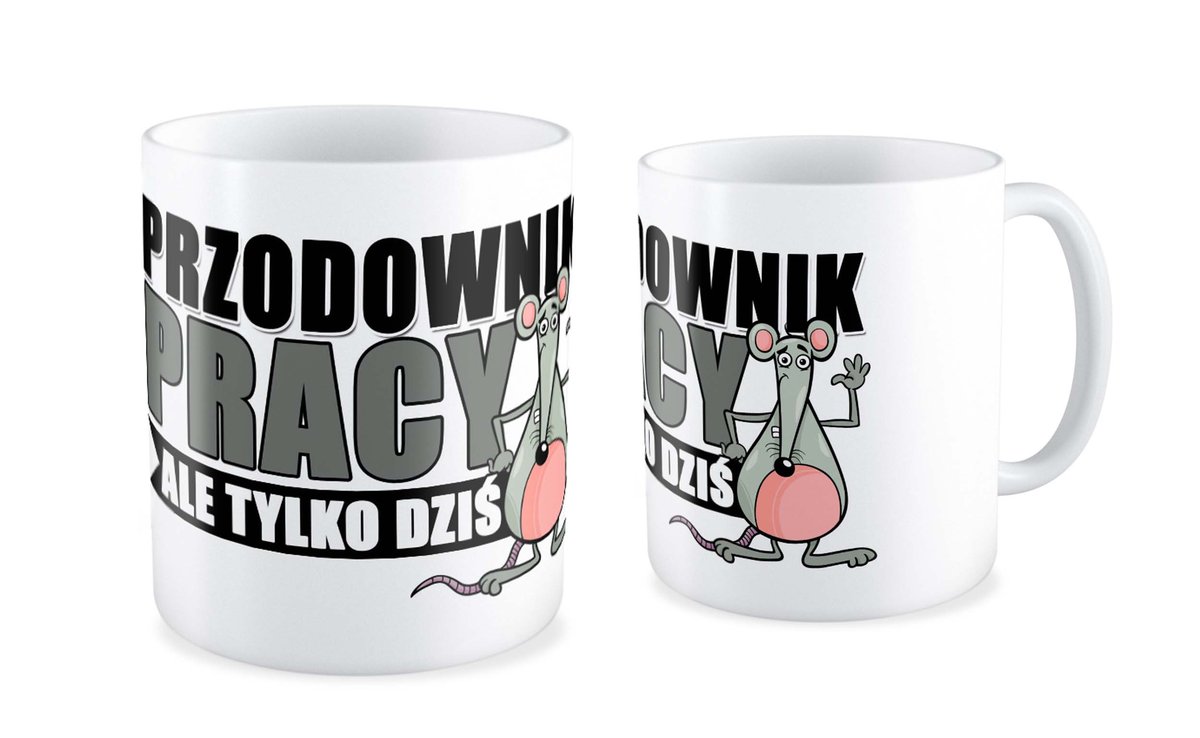 Kubek FAJNEKUBKI Przodownik pracy, biały, 330 ml - fajneKUBKI | Sklep EMPIK.COM