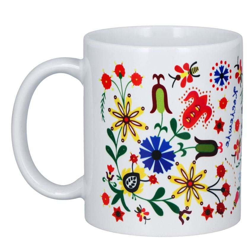 Kubek folk - haft kociewski Garnysz - biały Czec - Czec | Sklep EMPIK.COM