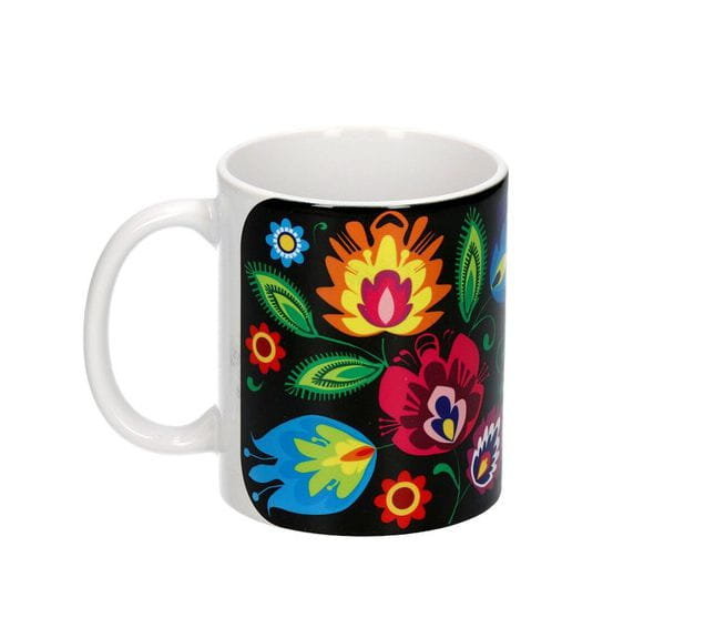 Kubek folk - wycinanka łowicka - czarny ArtFolk - Artfolk | Sklep EMPIK.COM