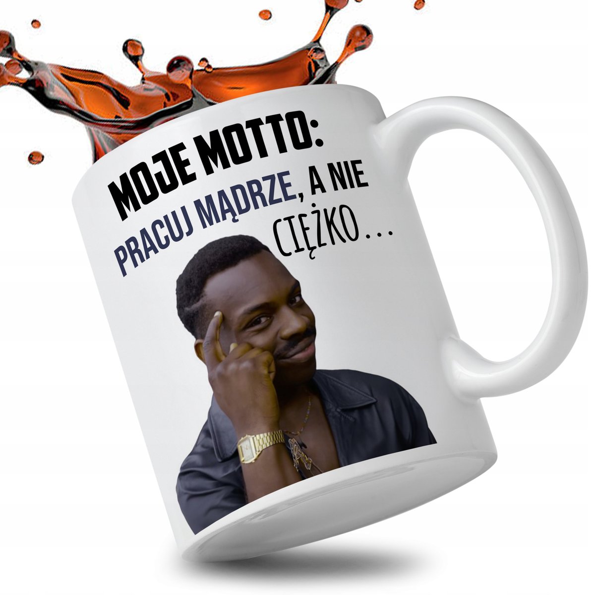 KUBEK IDEALNY PREZENT DLA KOLEGI Z PRACY PRACUJ MĄDRZE A NIE CIĘŻKO ...