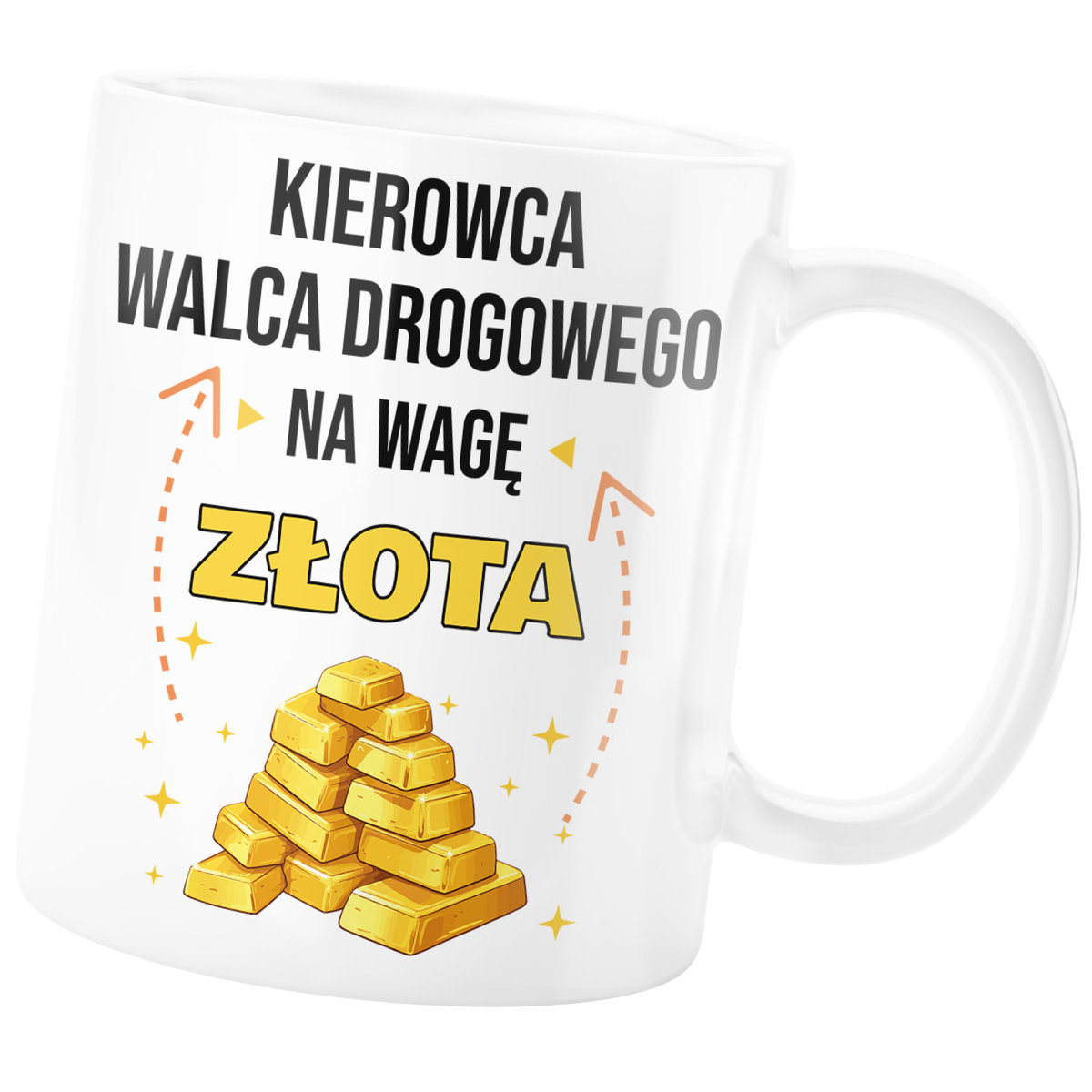 KUBEK KIEROWCA WALCA DROGOWEGO NA WAGĘ ZŁOTA PREZENT - Inna marka ...