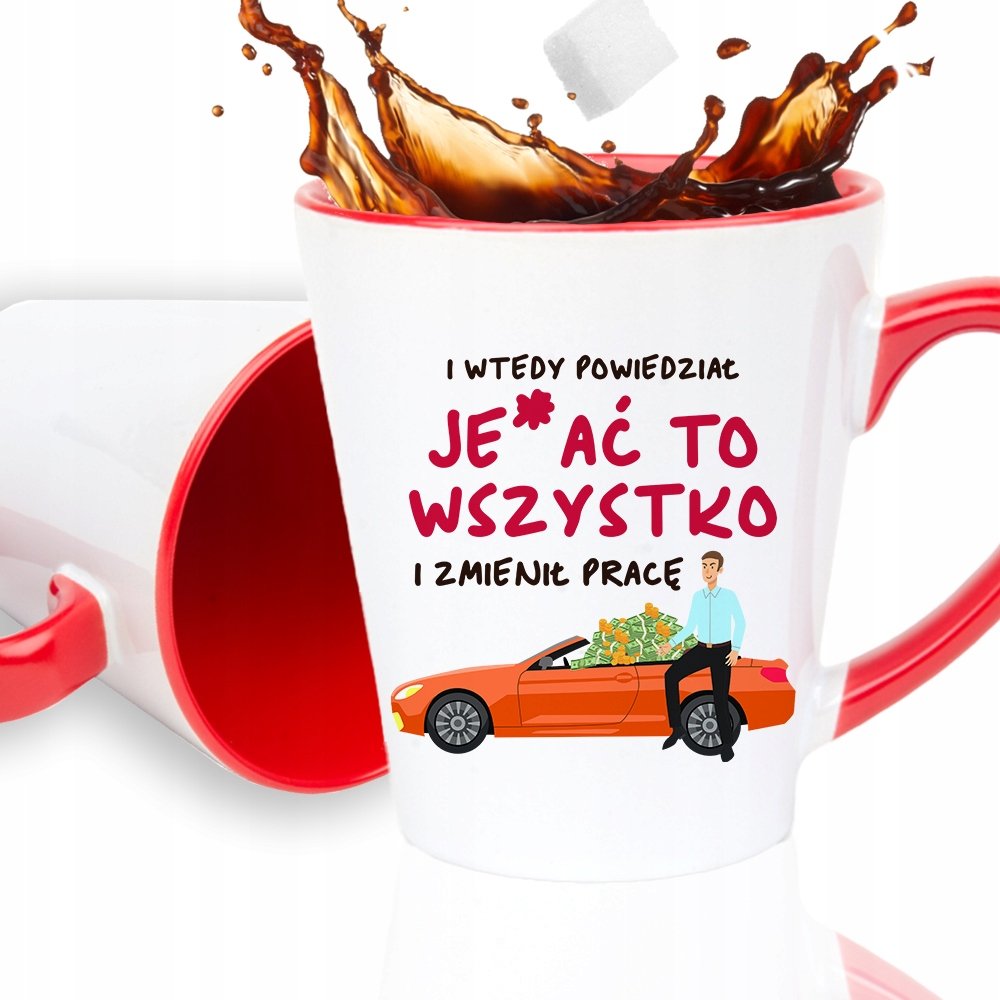 KUBEK LATTE RED Na Prezent Dla KOLEGI KOLEŻANKI Z PRACY Pożegnanie Wzory - StyleCouture | Sklep ...