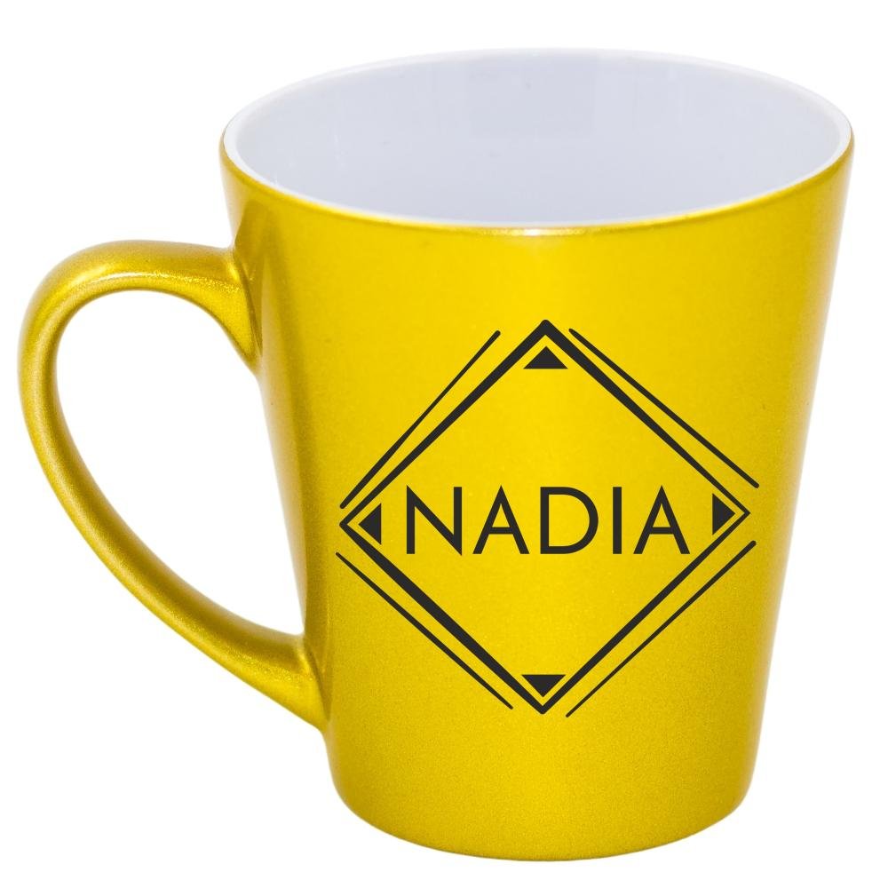 Kubek latte złoty z imieniem Nadia, prezent dla Nadii, 8 ...