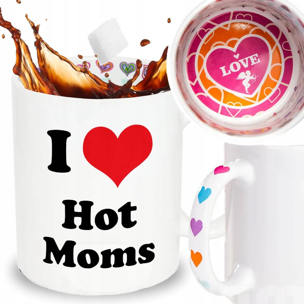 Kubek LOVE Na Prezent LOVE HOT MOMS Śmieszne Wzory - Inna marka | Sklep ...