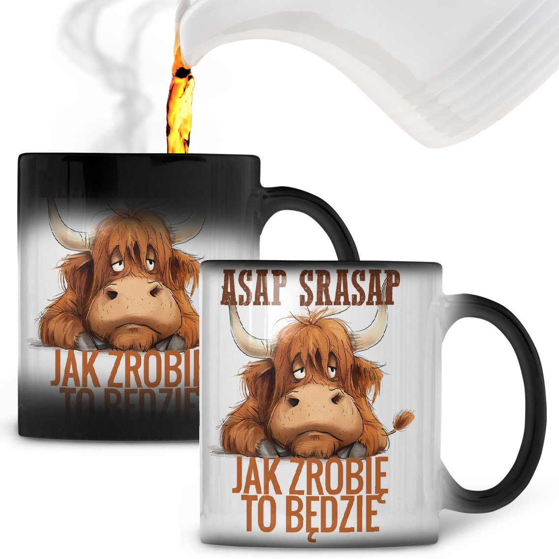 Kubek magiczny Asap Sr*sap Jak Zrobię To Będzie Krowa Praca Korpo ...