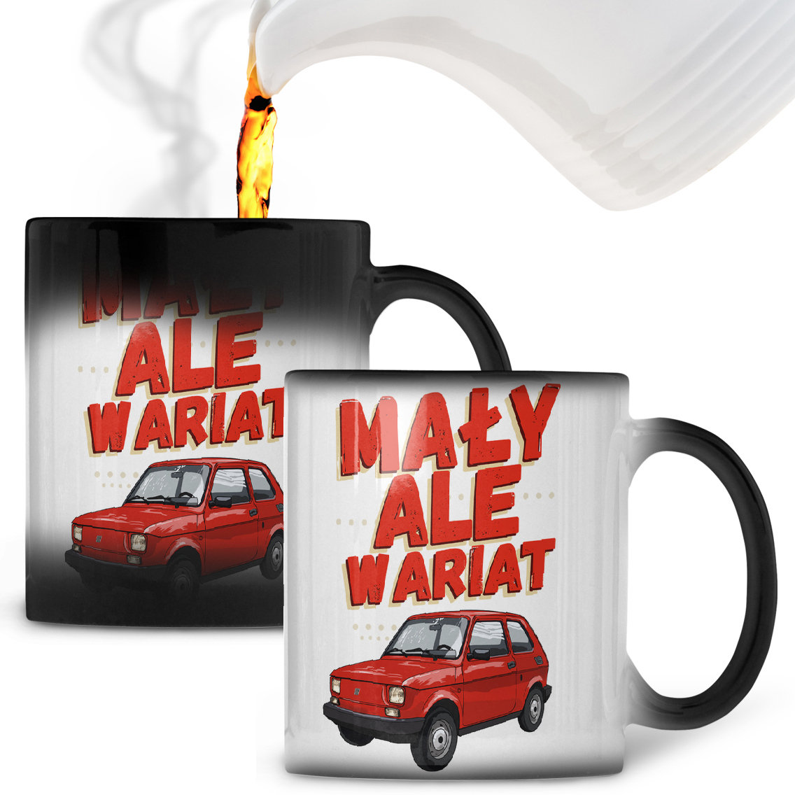 Kubek magiczny Auta Legendy PRL Maluch Mały Ale Wariat - VoloDonum ...