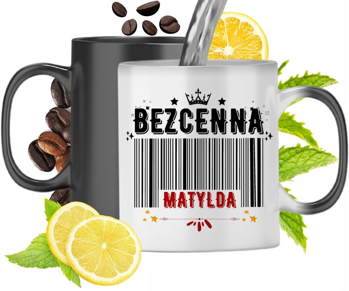 Kubek Magiczny Dla Matyldy Czarny Matowy z Nadrukiem ze Zdjęciem 330ml ...