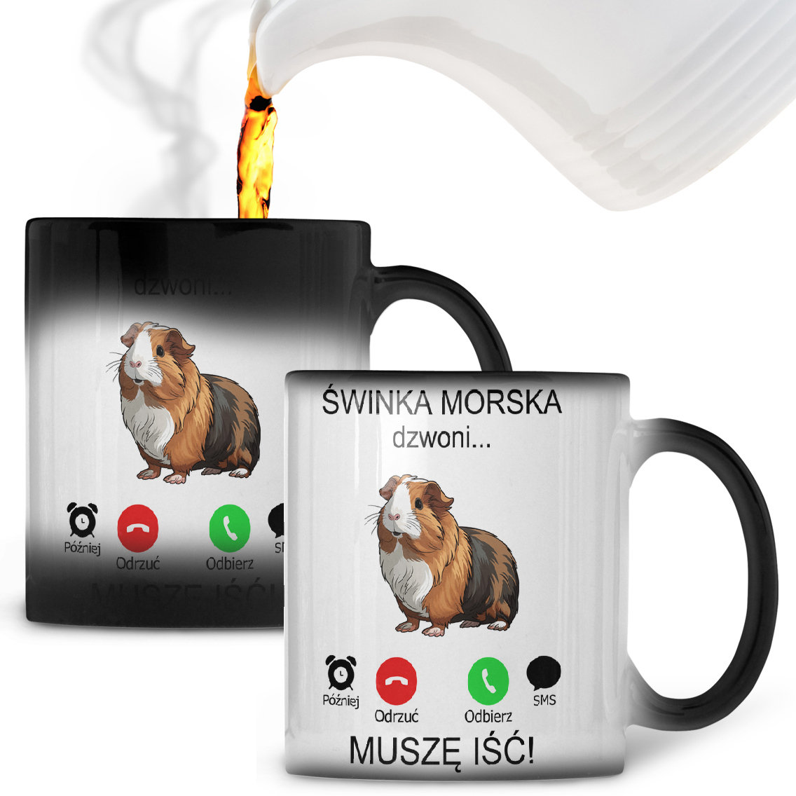 Kubek magiczny Muszę Iść Świnka Morska Dzwoni Kawia Domowa Gryzoń ...