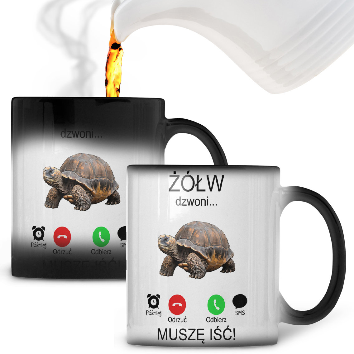 Kubek magiczny Muszę Iść Żółw Dzwoni Żółwik Żółwie - VoloDonum | Sklep ...