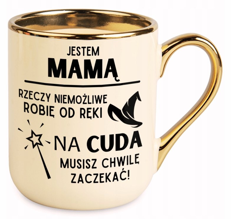Kubek Na Dzień Mamy Prezent Dla Matki Teściowej Złoty Z Własnym ...