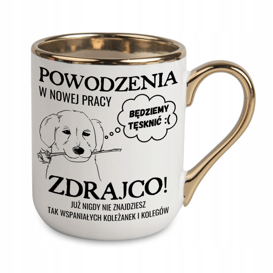 KUBEK NA POŻEGNANIE ODEJŚCIE KOLEŻANKI KOLEGI Z PRACY BIURA GRAWER ZŁOTY - Inna marka | Sklep ...