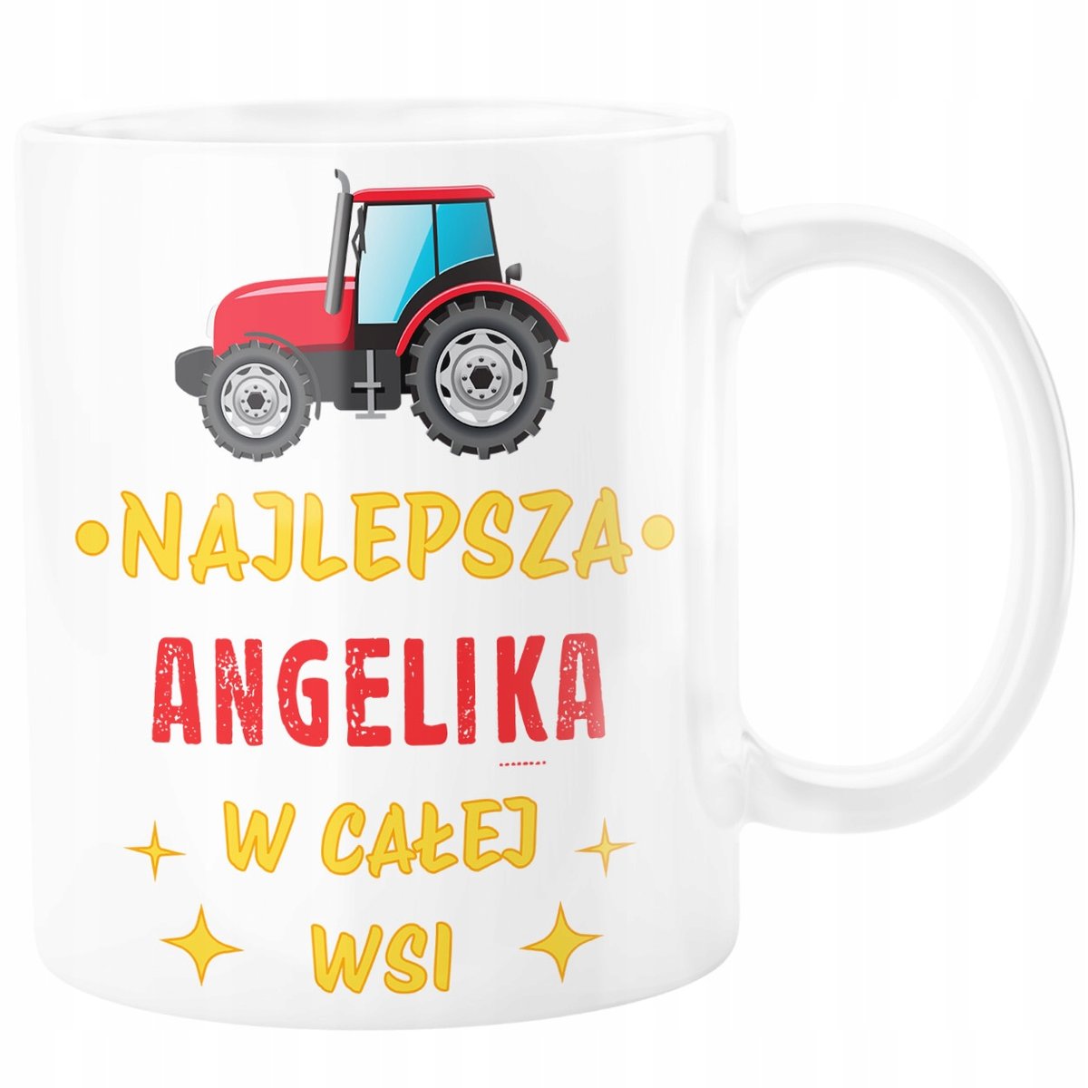 KUBEK NAJLEPSZA ANGELIKA W CAŁEJ WSI PREZENT ZABAWNY TRAKTOR - Inna ...