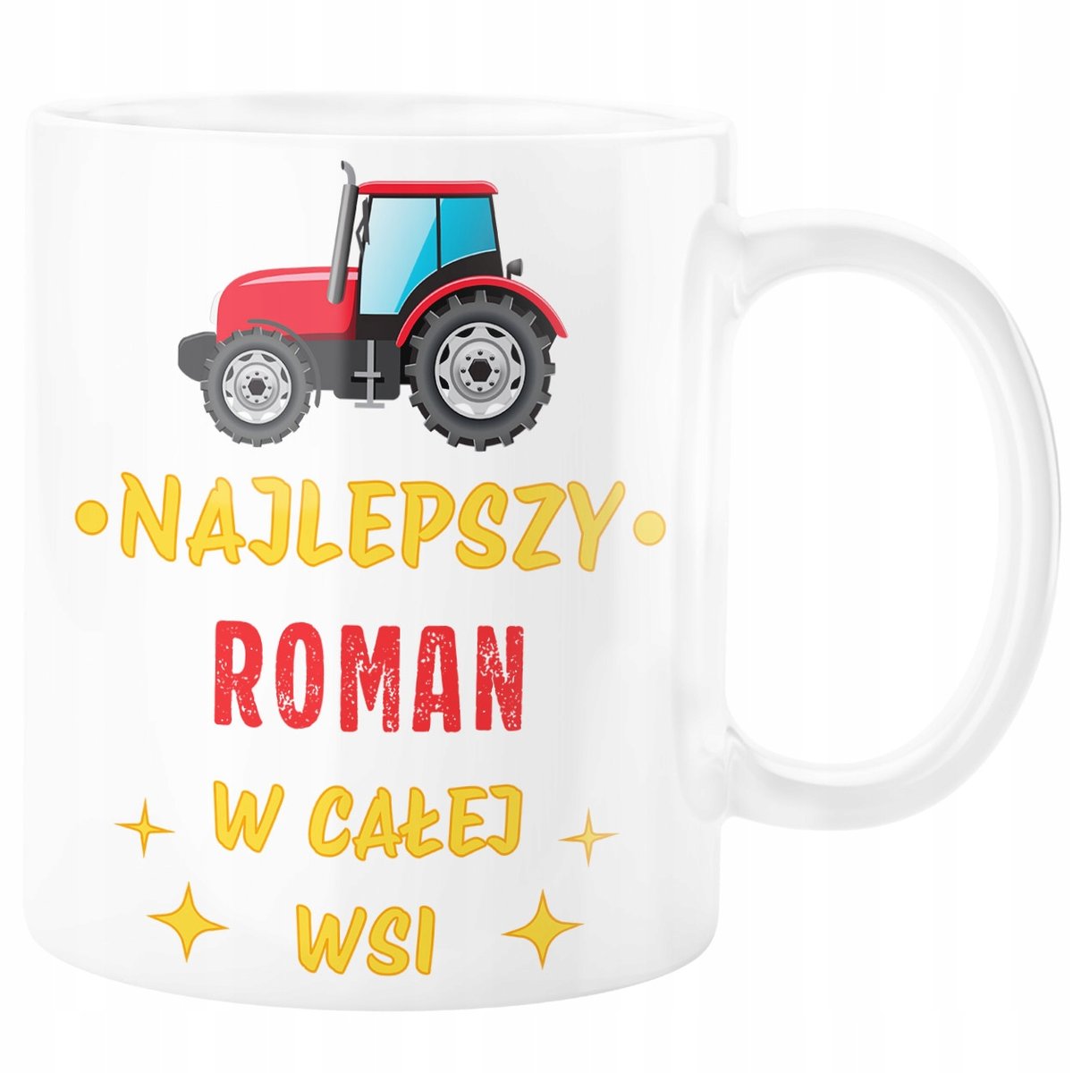 KUBEK NAJLEPSZY ROMAN W CAŁEJ WSI PREZENT ZABAWNY TRAKTOR - Inna marka ...