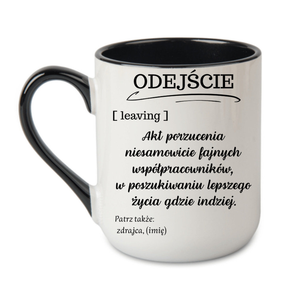 Kubek Odejście z pracy Prezent na Pożegnanie do pracy Czarny 330 coffee ...