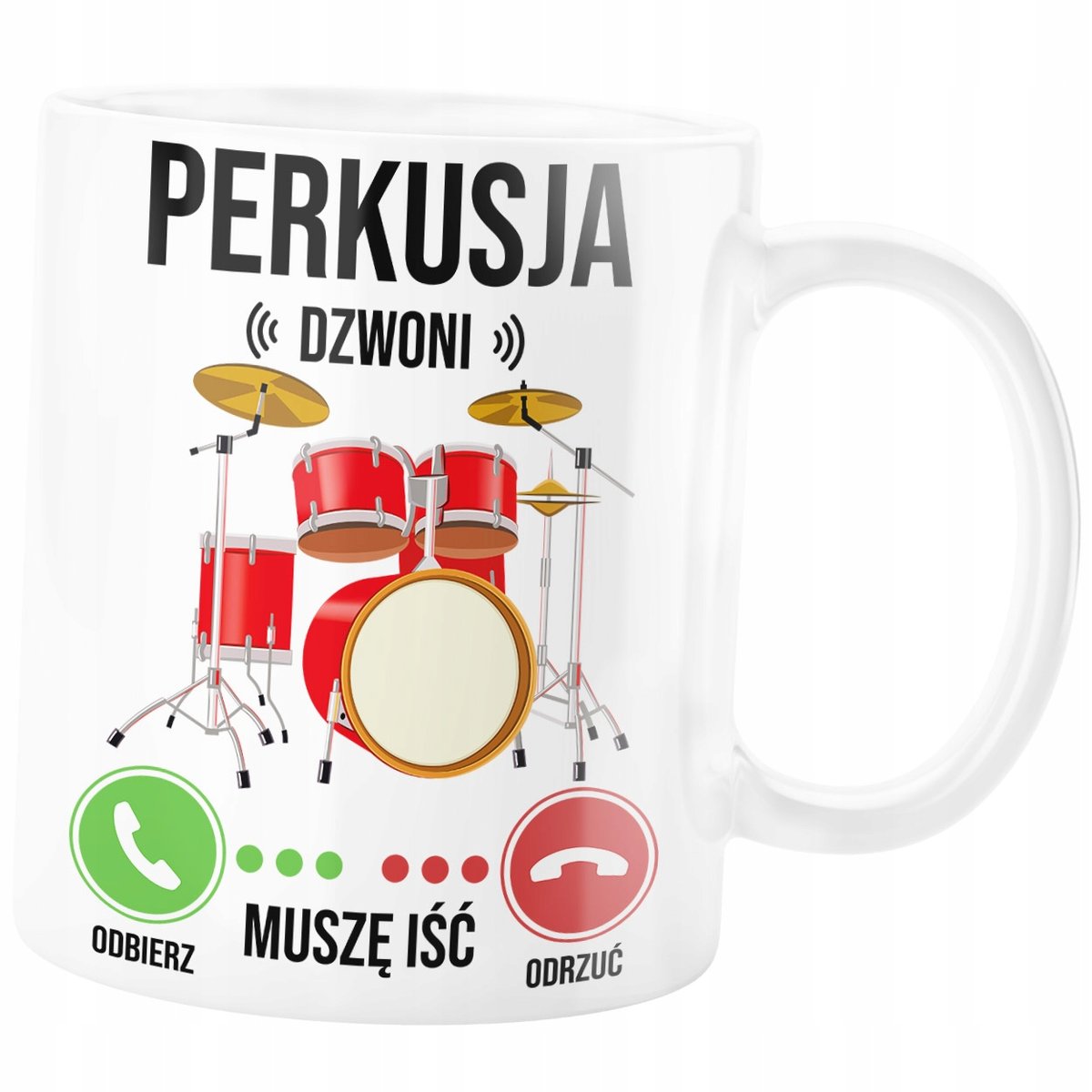 KUBEK PERKUSJA DZWONI MUSZĘ IŚĆ ZABAWNY PREZENT - StudioGraficzneKT ...