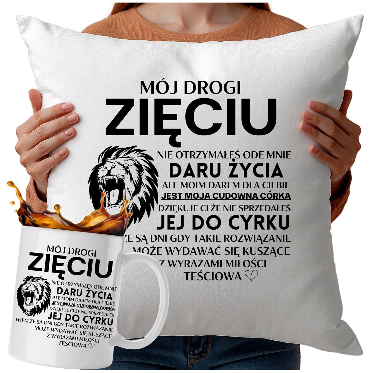 Kubek Poduszka Dla Zięcia 330ml 40x40 Śmieszny Dla Chłopaka Córki Prezent - Inna marka | Sklep ...
