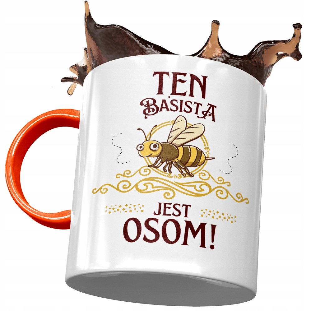 Kubek Pomarańczowy Dla Basisty Jest Osom Prezent Z Nadrukiem Ze ...