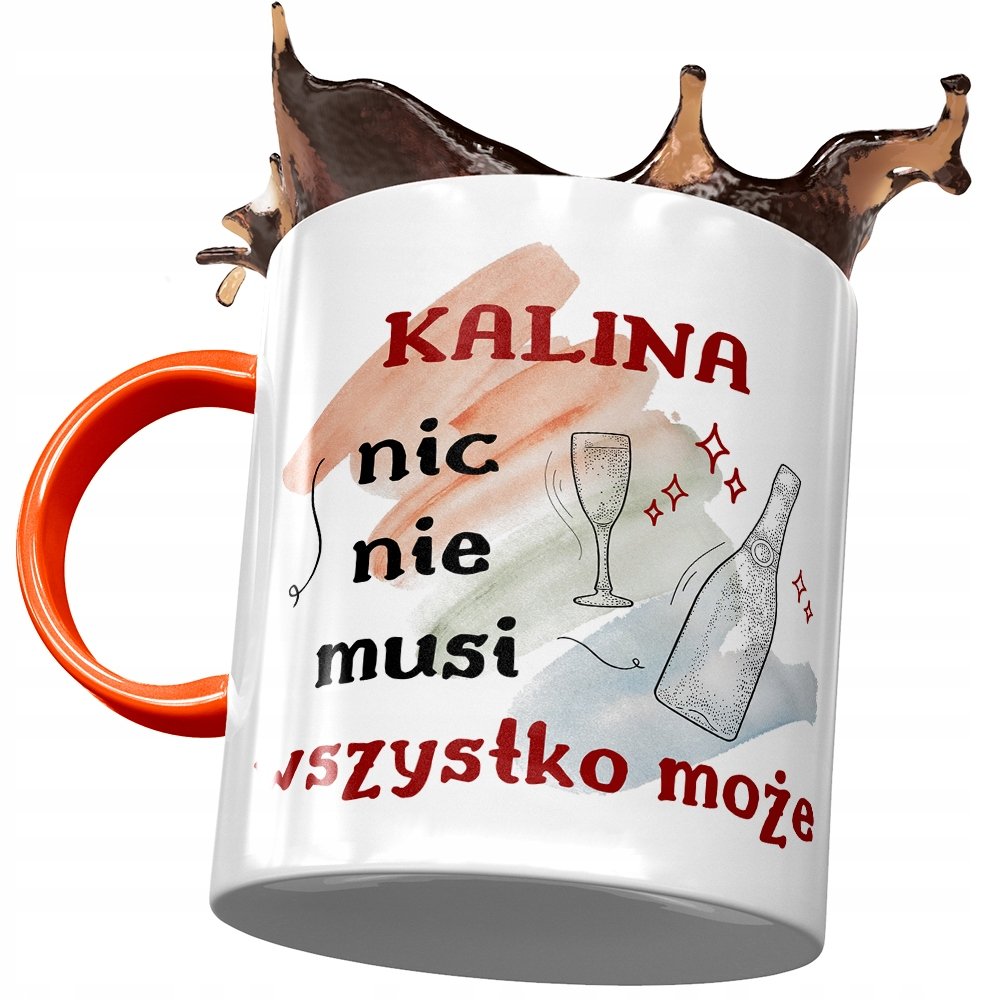 Kubek Pomarańczowy Dla Kaliny Żony Przyjaciółki z Nadrukiem ze Zdjęciem ...