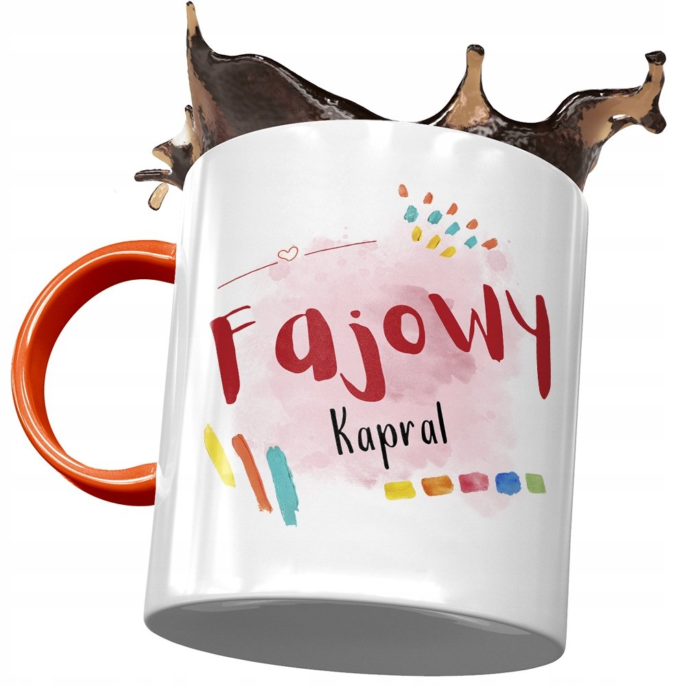 Kubek Pomarańczowy dla Kaprala Fajowy Kapral z Nadrukiem ze Zdjęciem ...