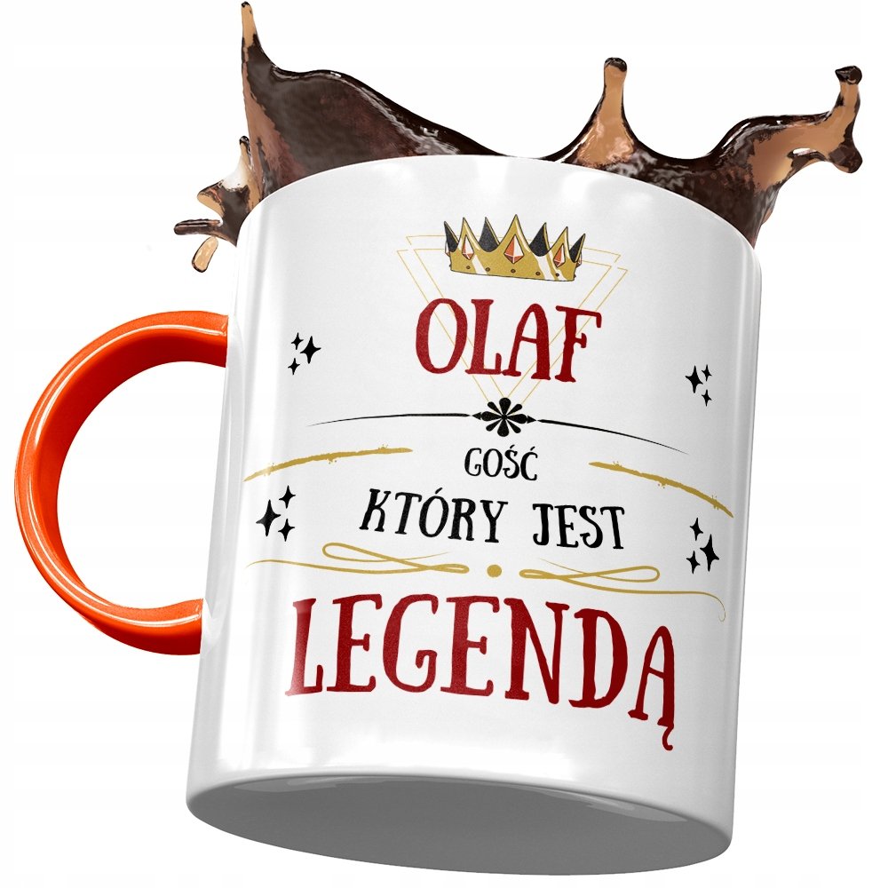 Kubek Pomarańczowy Dla Olafa Kolegi Męża Prezent z Nadrukiem ze ...