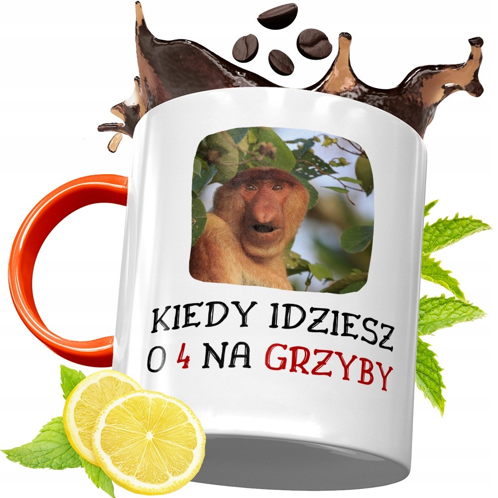 KUBEK POMARAŃCZOWY ŚMIESZNY JANUSZ NOSACZ PREZENT z Nadrukiem ze Zdjęciem - PoliDraw | Sklep ...