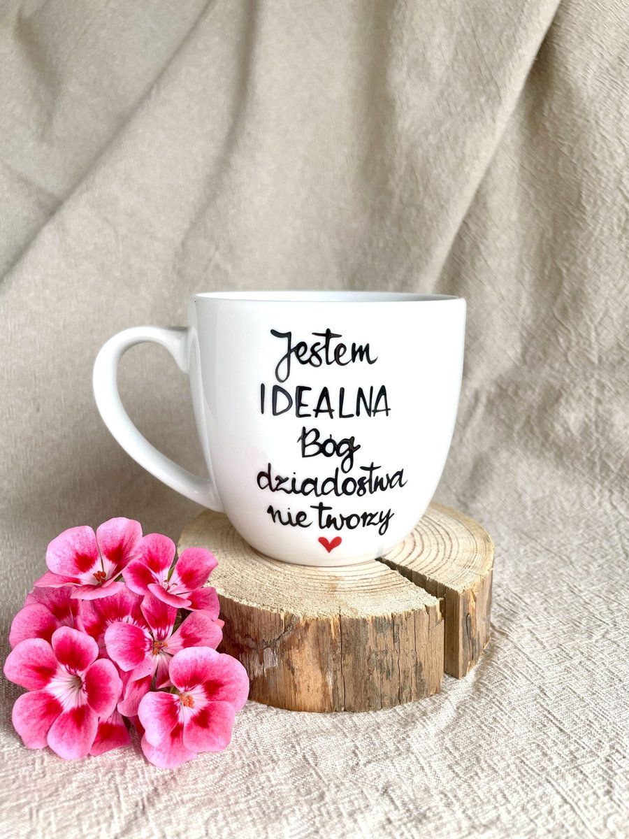 Kubek porcelanowy, z napisami, Dla Idealnej Kobiety, 300 ml, Kika ...