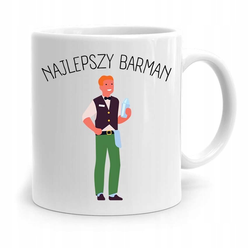 KUBEK PREZENT DLA BARMANA NAJLEPSZY BARMAN! z Nadrukiem ze Zdjęciem ...