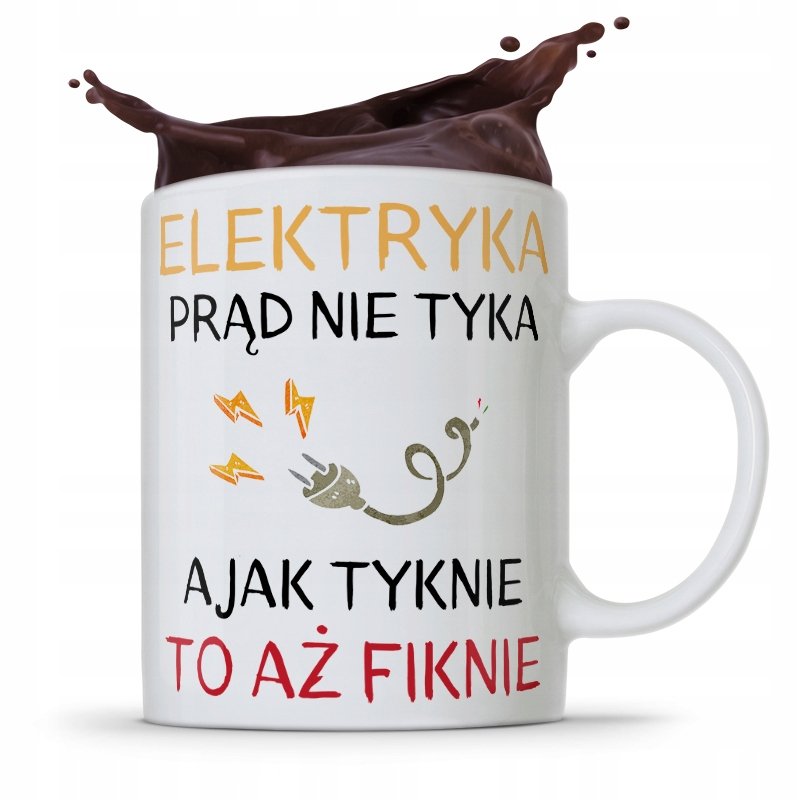 KUBEK PREZENT DLA ELEKTRYKA PRĄD NIE TYKA z Nadrukiem ze Zdjęciem - PoliDraw | Sklep EMPIK.COM