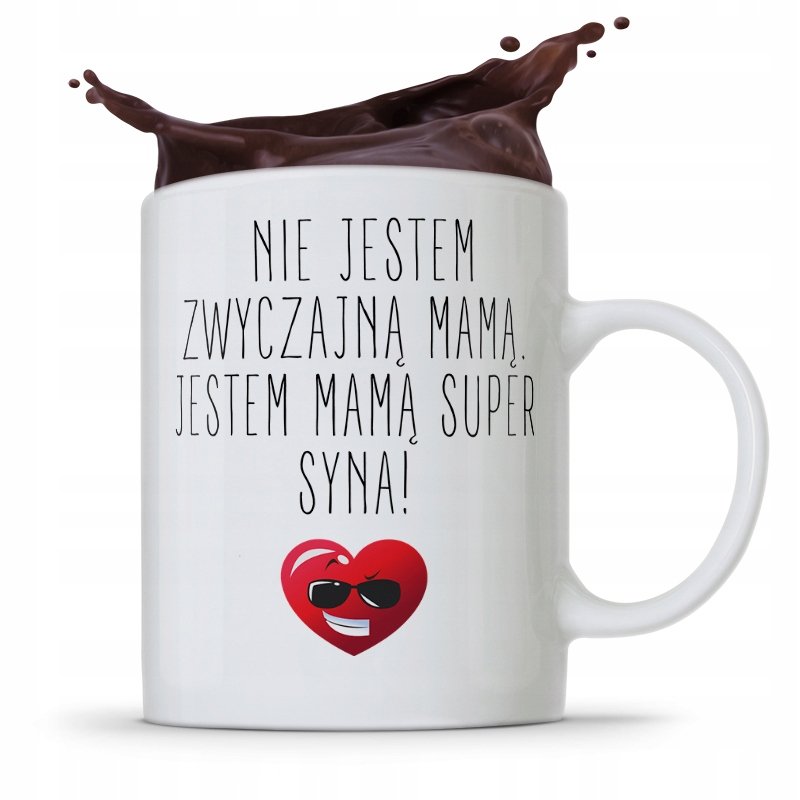KUBEK PREZENT DLA MAMY JESTEM MAMĄ SUPER SYNA z Nadrukiem ze Zdjęciem ...