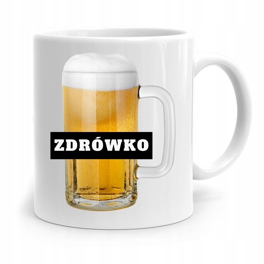 KUBEK PREZENT DLA PRZYJACIELA ZDRÓWKO! PIWKO z Nadrukiem ze Zdjęciem ...