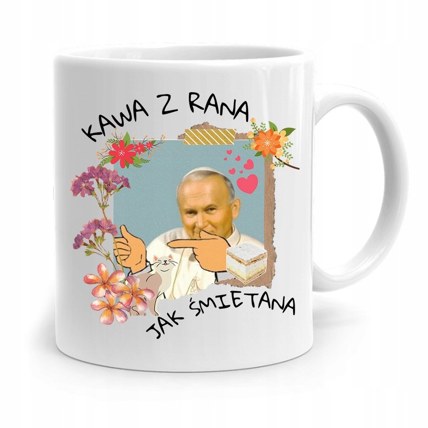 KUBEK PREZENT JAN PAWEŁ II PAPIEŻ KAWA Z RANA z Nadrukiem ze Zdjęciem - PoliDraw | Sklep EMPIK.COM