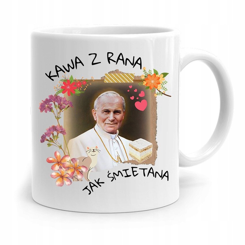 KUBEK PREZENT JAN PAWEŁ II PAPIEŻ KAWA Z RANA z Nadrukiem ze Zdjęciem - PoliDraw | Sklep EMPIK.COM