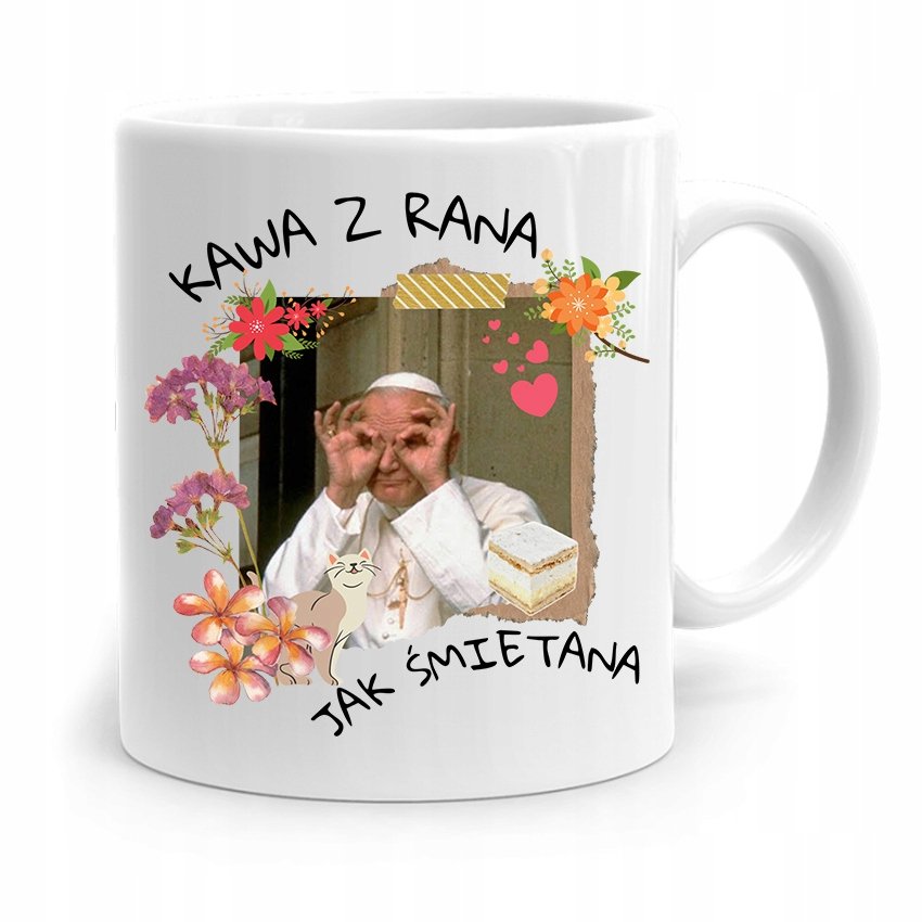 KUBEK PREZENT JAN PAWEŁ II PAPIEŻ KAWA Z RANA z Nadrukiem ze Zdjęciem - PoliDraw | Sklep EMPIK.COM
