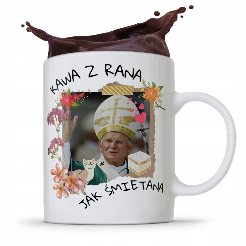 KUBEK PREZENT JAN PAWEŁ II PAPIEŻ KAWA Z RANA z Nadrukiem ze Zdjęciem - PoliDraw | Sklep EMPIK.COM