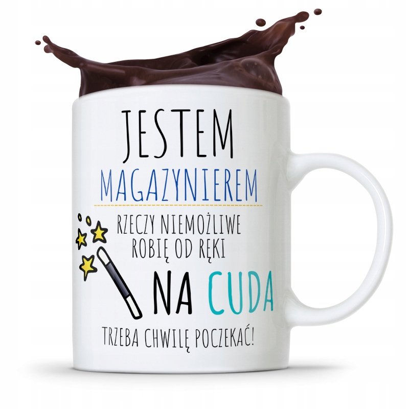 KUBEK PREZENT MAGAZYNIERA NA CUDA TRZEBA POCZEKAĆ z Nadrukiem ze ...
