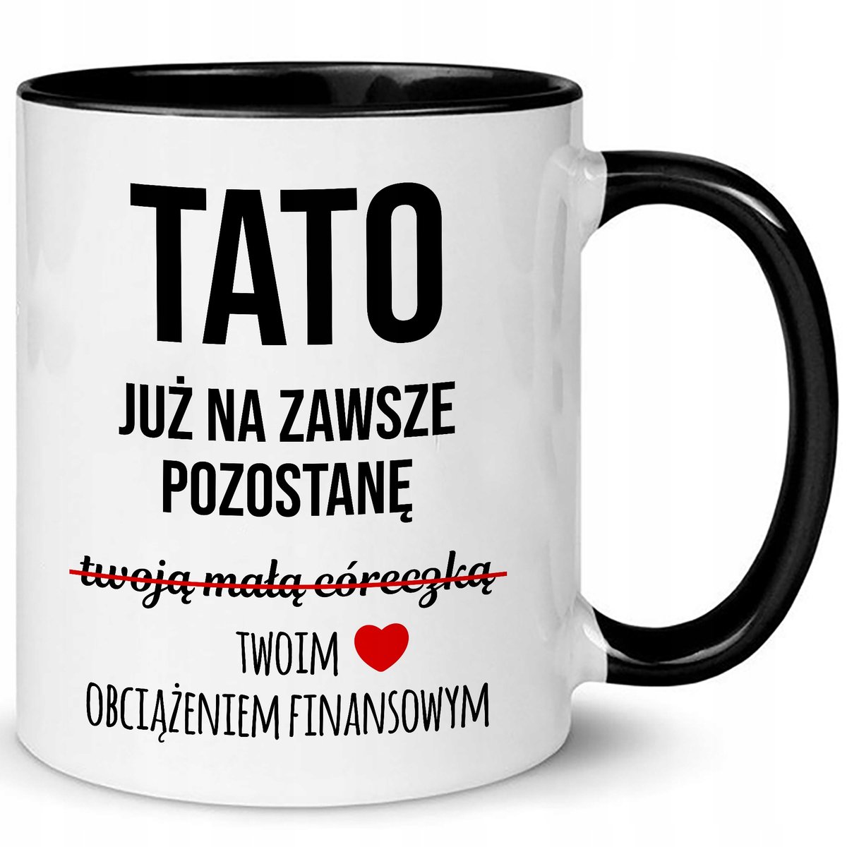 KUBEK PREZENT NA DZIEŃ OJCA TATO JUŻ NA ZAWSZE POZOSTANĘ OBCIĄŻENIEM ...