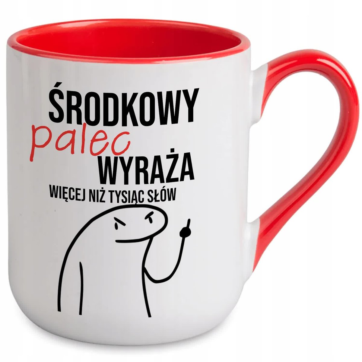 KUBEK RED COFFE PREZENT DO PRACY ŚRODKOWY PALEC URODZINY IMIENINY WZORY ...