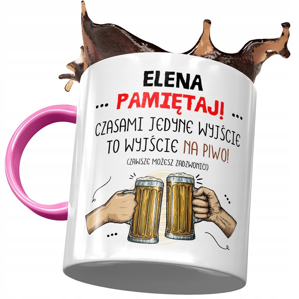 Kubek Różowy Dla Eleny Koleżanki Żony na Prezent z Nadrukiem ze ...